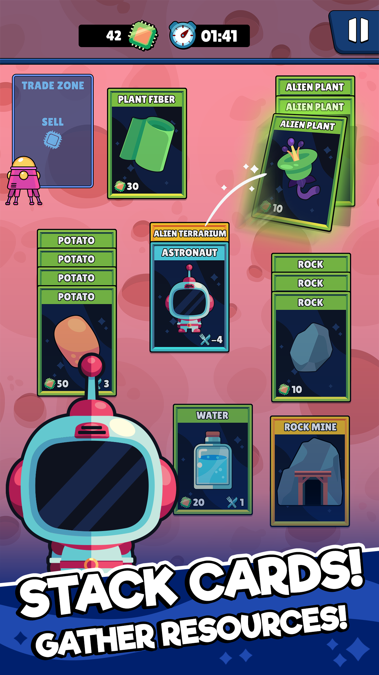 Potatoes on Mars: Stack Cards for Android/iOS - TapTap