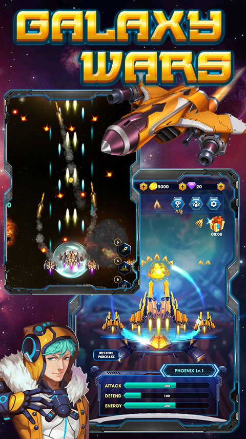 Galaxy Wars: Infinity Space Attack 2019 for Android/iOS