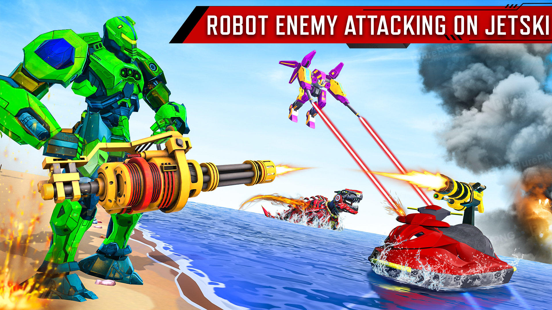 Jet Ski Flying Robot Car Game android iOS-TapTap