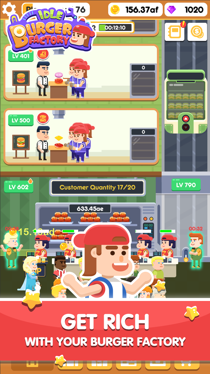 Idle Burger Factory - Tycoon Empire Game for Android/iOS