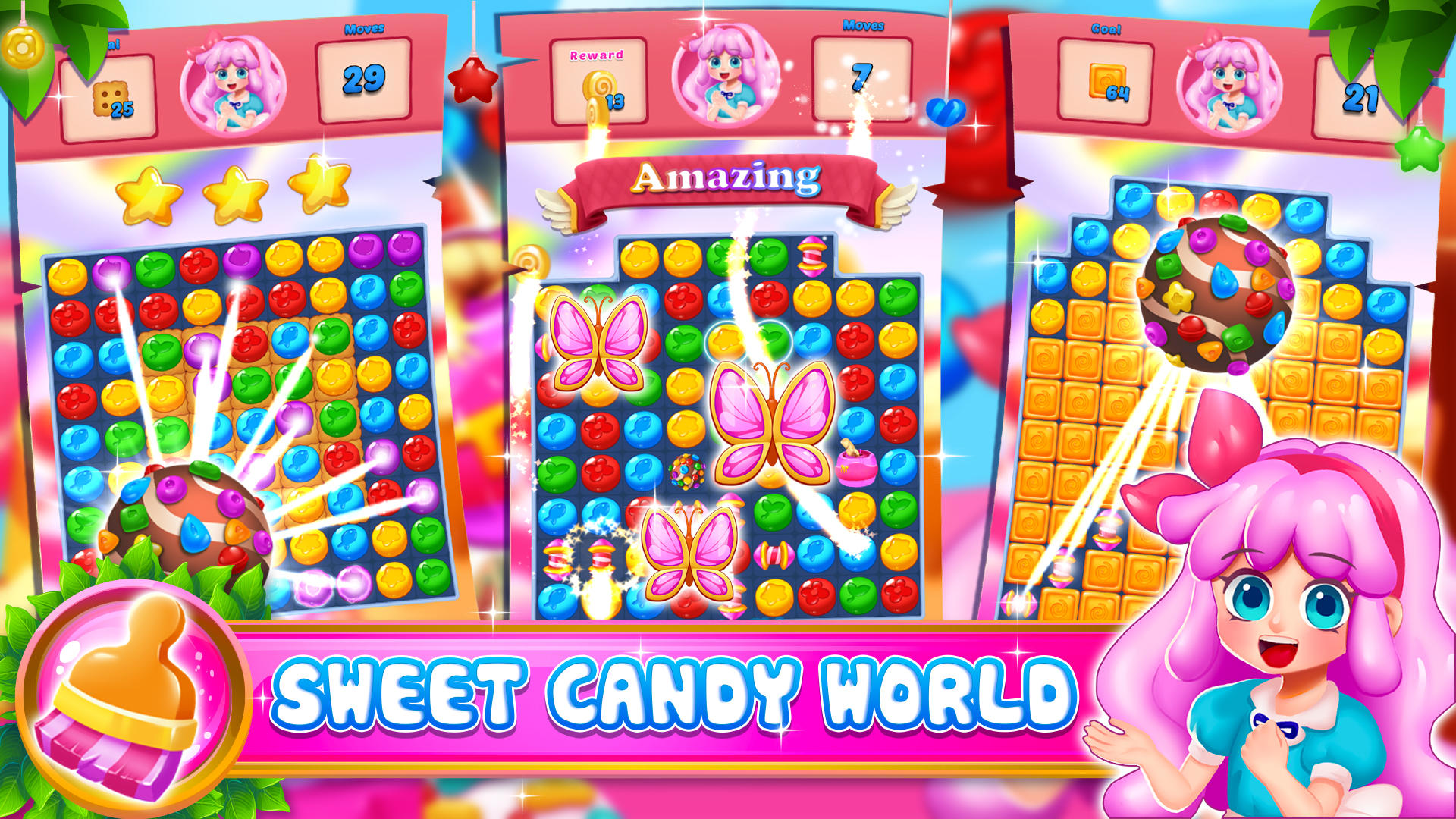 Match 3 Game Sweet Candy World android iOS-TapTap