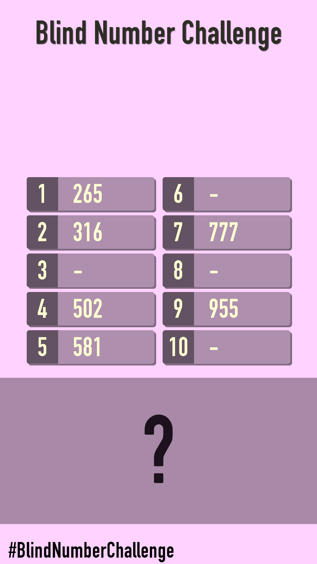 Blind Number Challenge android iOS apk download for free-TapTap