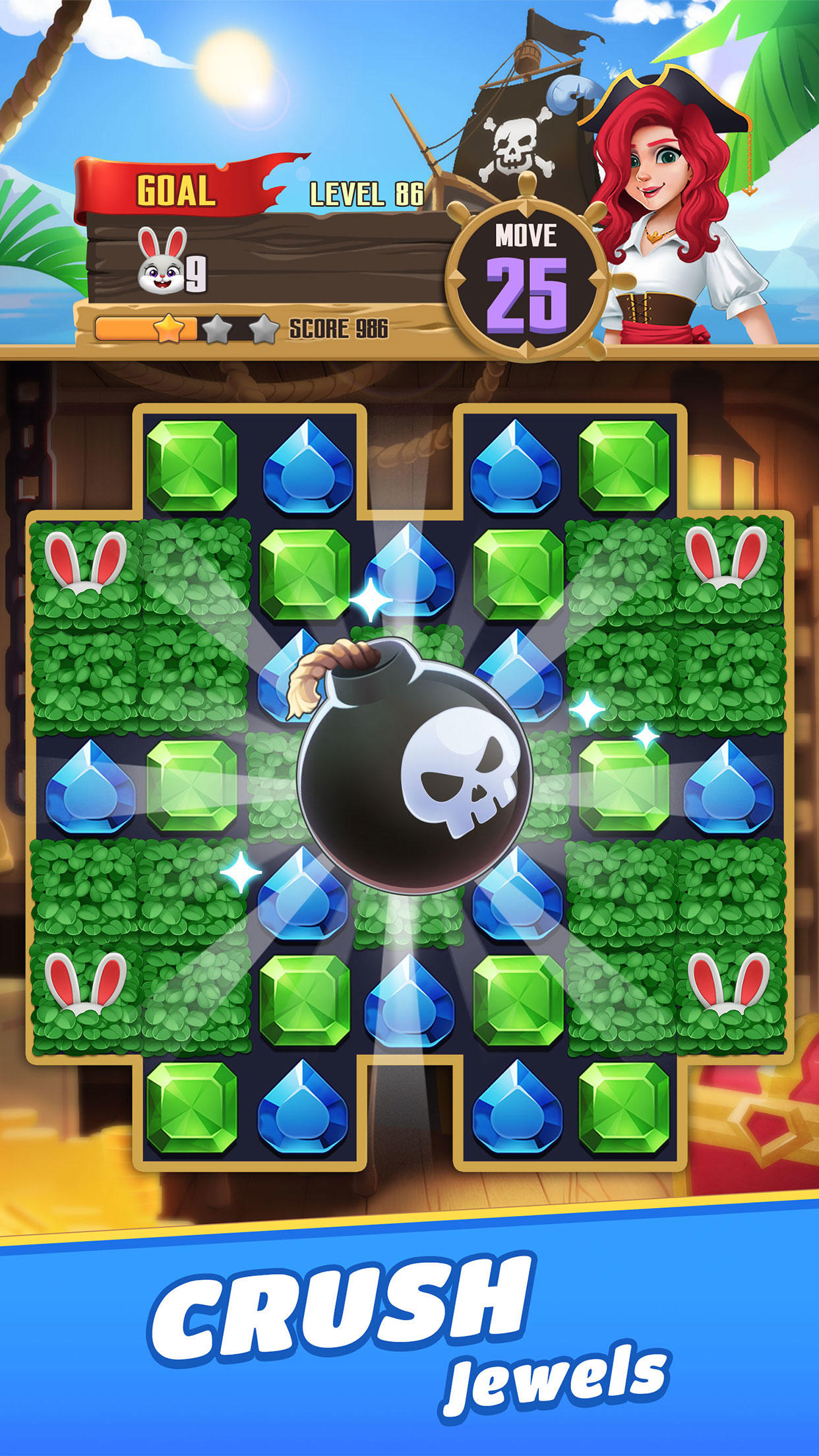 Jewels Crush: Pirate Match 3 android iOS apk download for free-TapTap