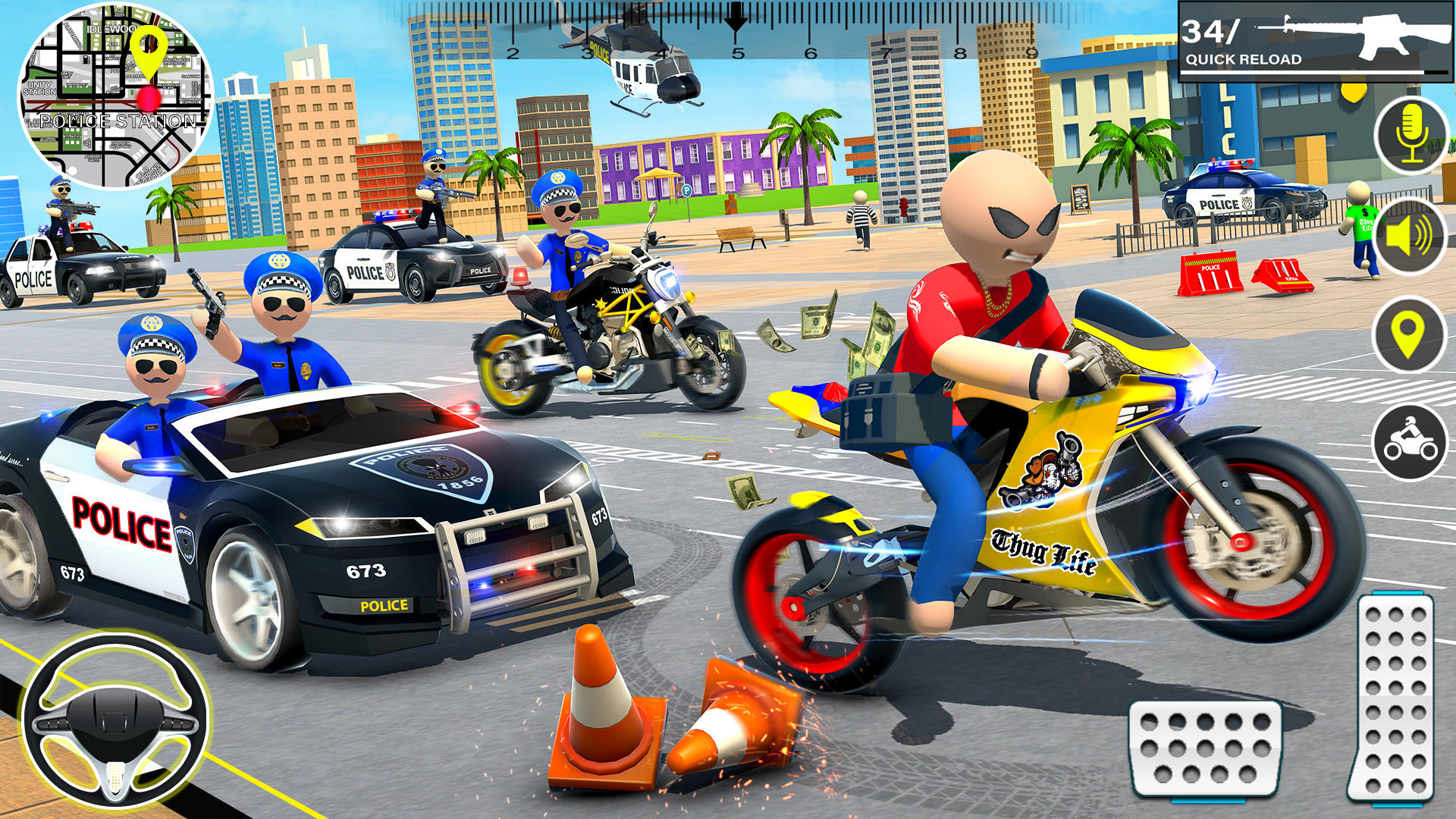 Stickman Police MotoBike Chase android iOS apk download for free-TapTap