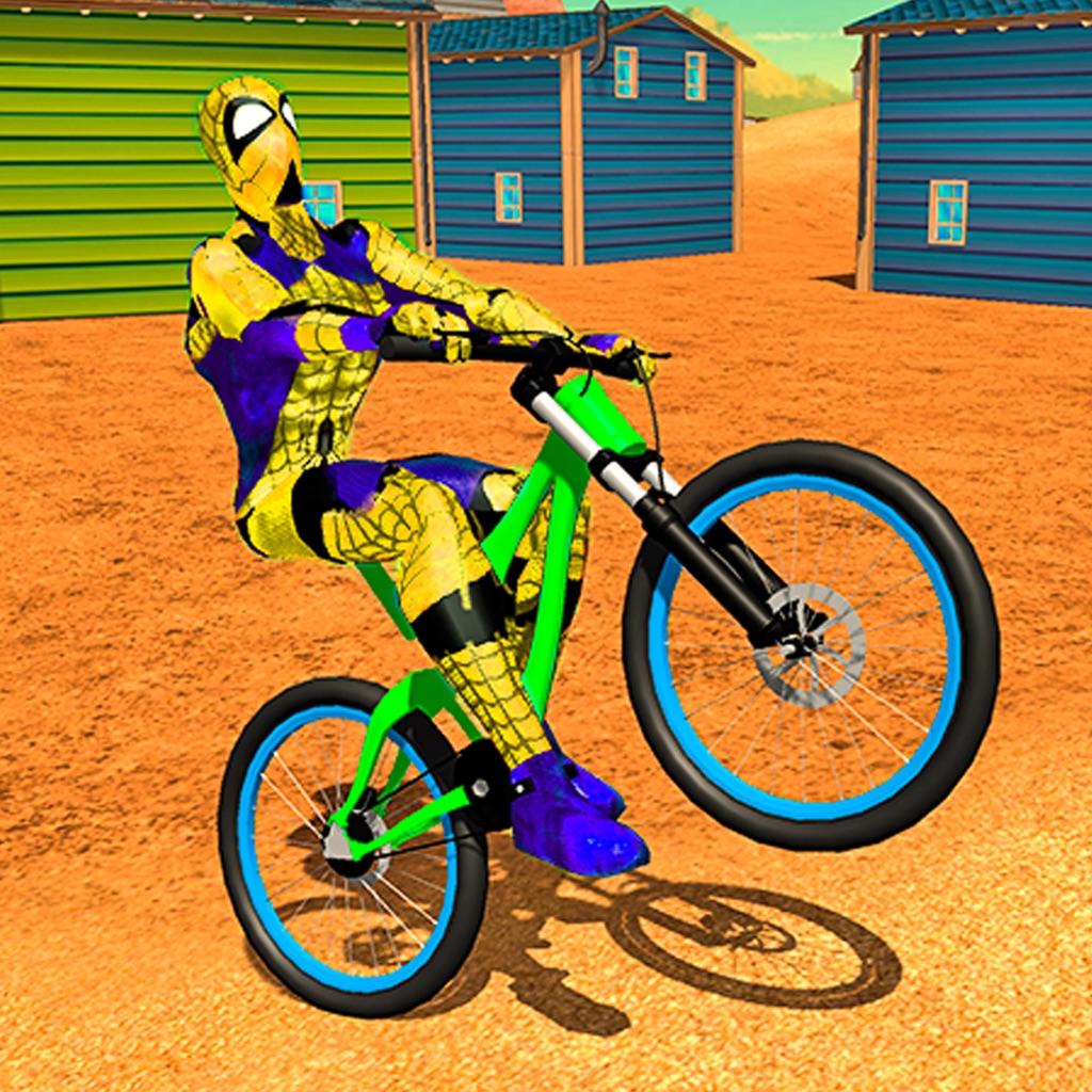 Spider Superhero Bicycle Riding: Offroad Racing for Android/iOS