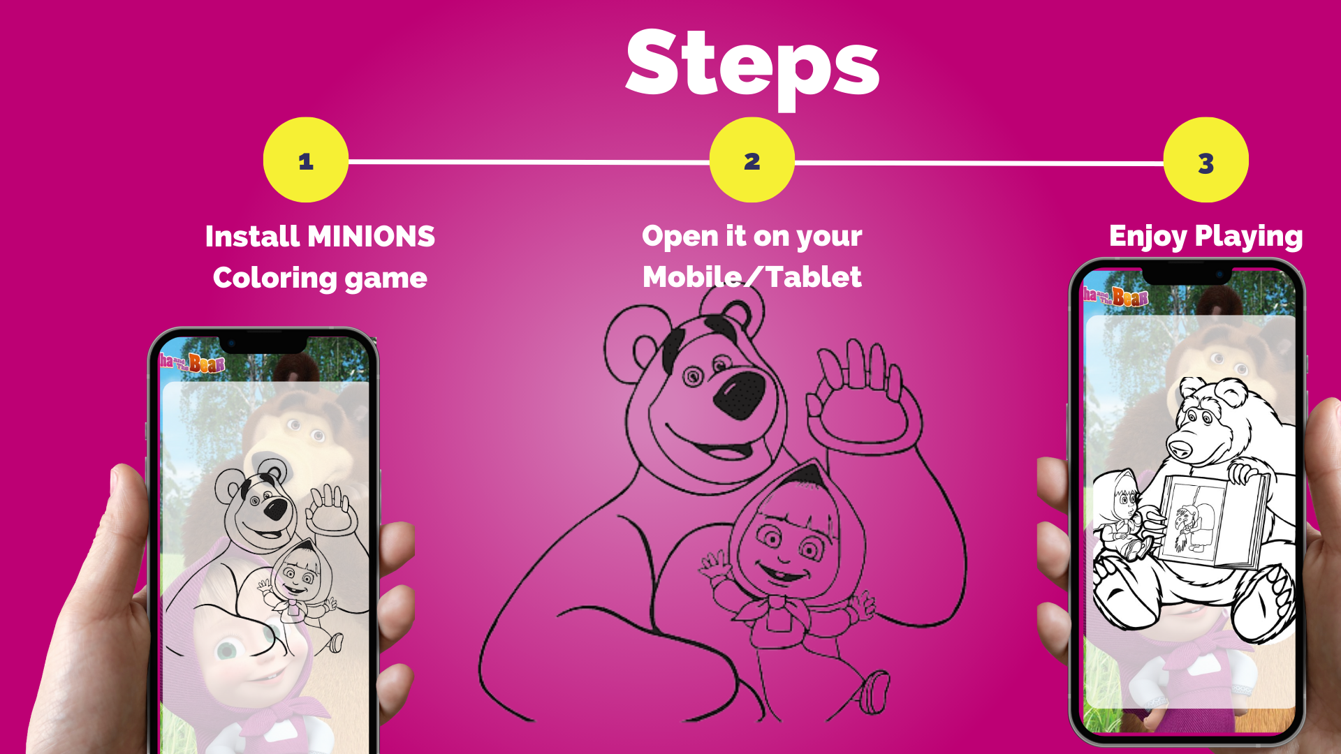 Color & draw Macha & the Bear android iOS-TapTap